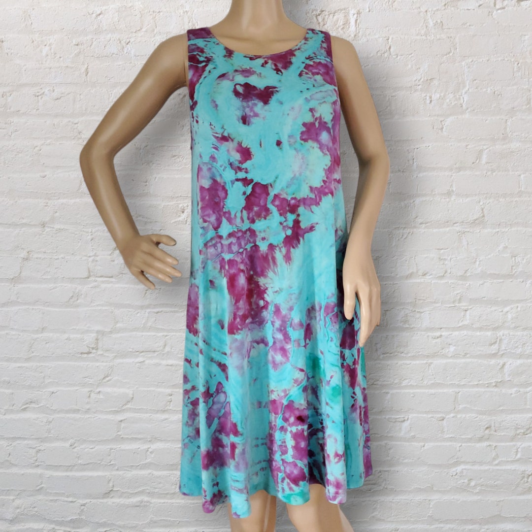 Reverse Iced Dyed Tie Dye Dress With Pockets. Size Adult Large - Etsy