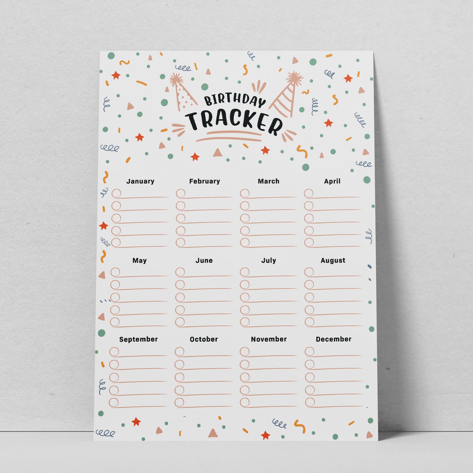 Birthday Tracker Birthday Log Anniversary Calendar Bullet - Etsy