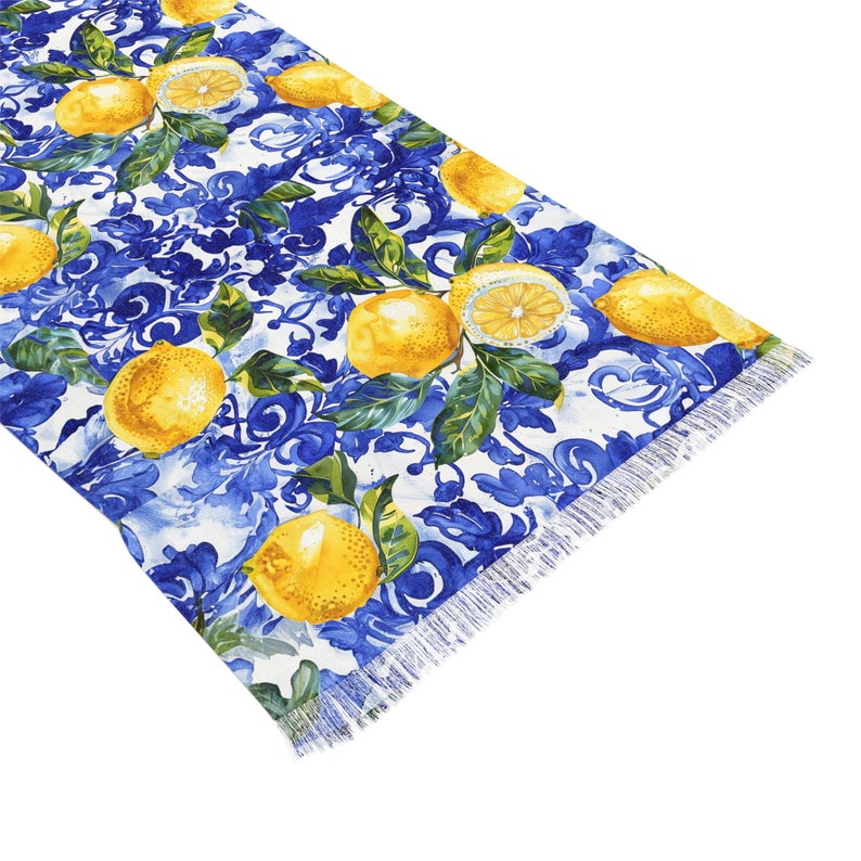 Italian Lemon Print Scarf, Amalfi Coast Capri Pashmina, Italian Scarf ...