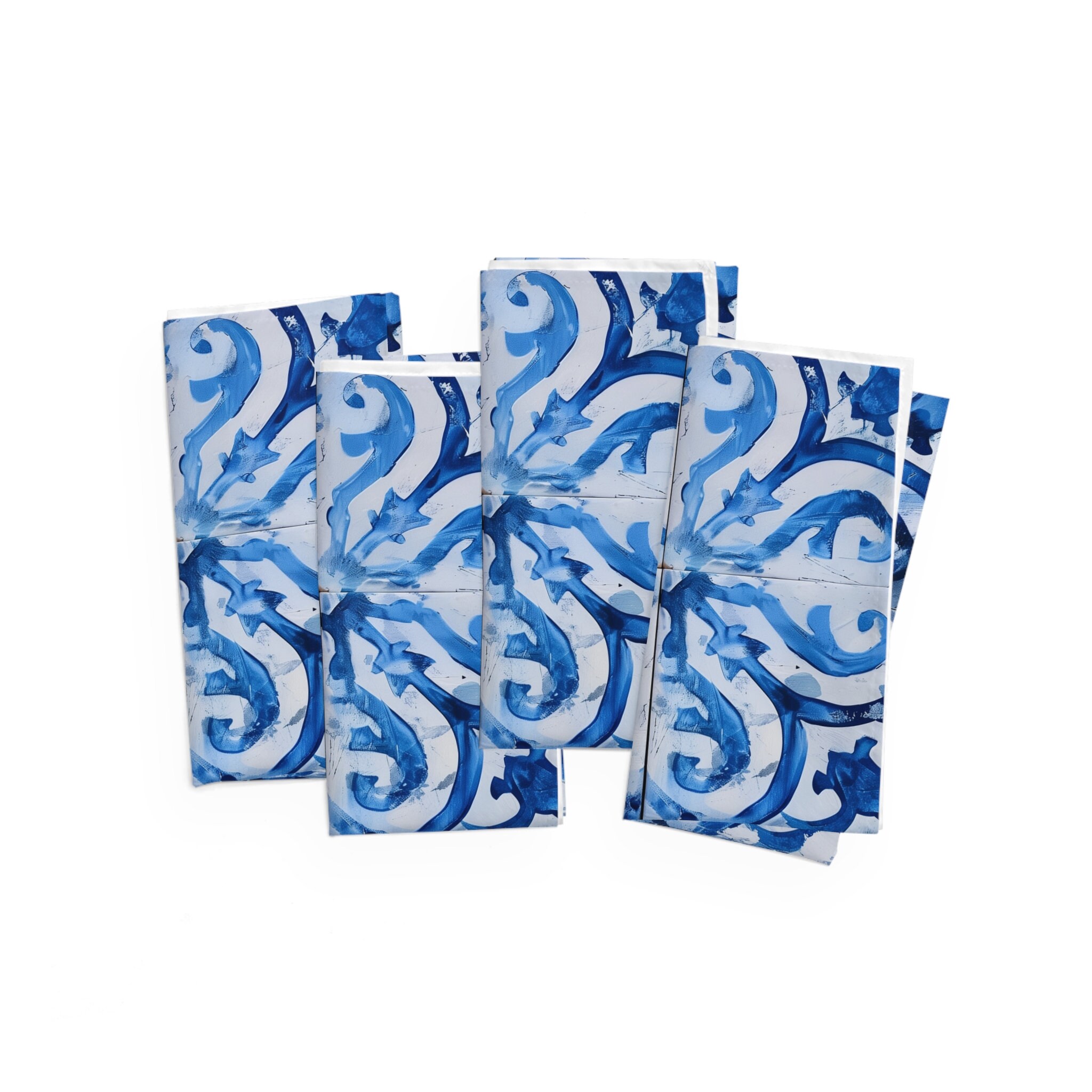 Ravello Italian Style Napkins, Italy Blue and White Tile Table Napkins ...