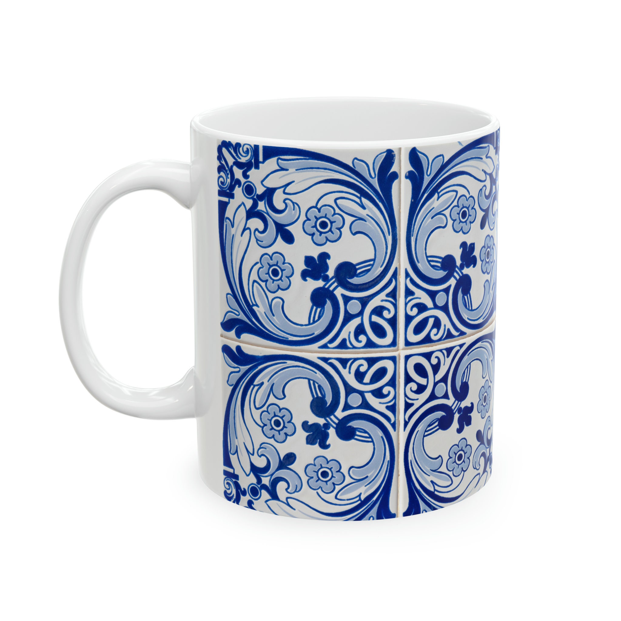 Italian Tile Amalfi Coast Coffee Mug, Italy Mug, Blue and White Tile ...