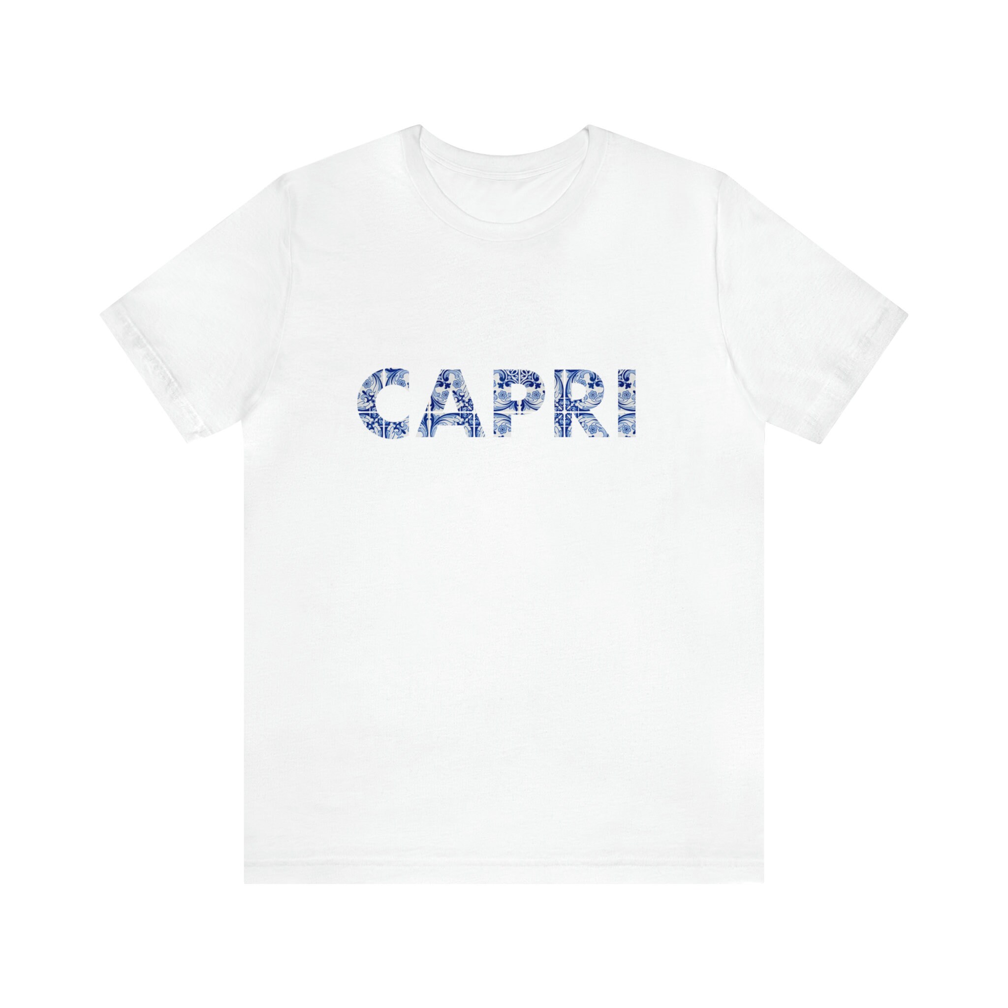 Capri T-shirt, Blue Tile Unisex Capri Italy Shirt - Etsy