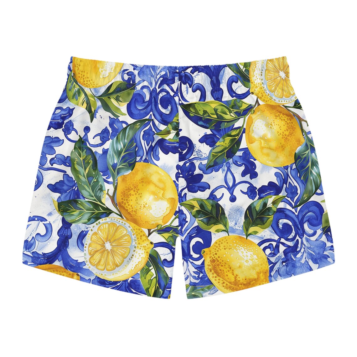 Italian Amalfi Men's Swim Trunks, Italy Lemon Swim Suit, Bathing Suit ...