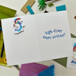 5th Birthday Card | Five Year Old Card With Matching Age Sticker ...