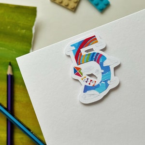 5th Birthday Card | Five Year Old Card With Matching Age Sticker ...