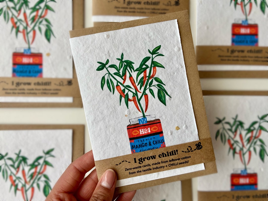 Plantable Chilli Seed Card Grow Chilli Card Plantable Seed Card Eco ...