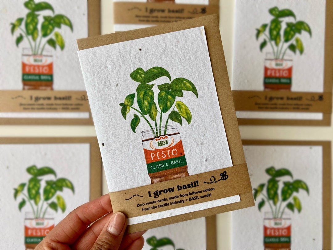 Plantable Basil Seed Card | Grow Basil Card | Plantable Seed Card | Eco ...