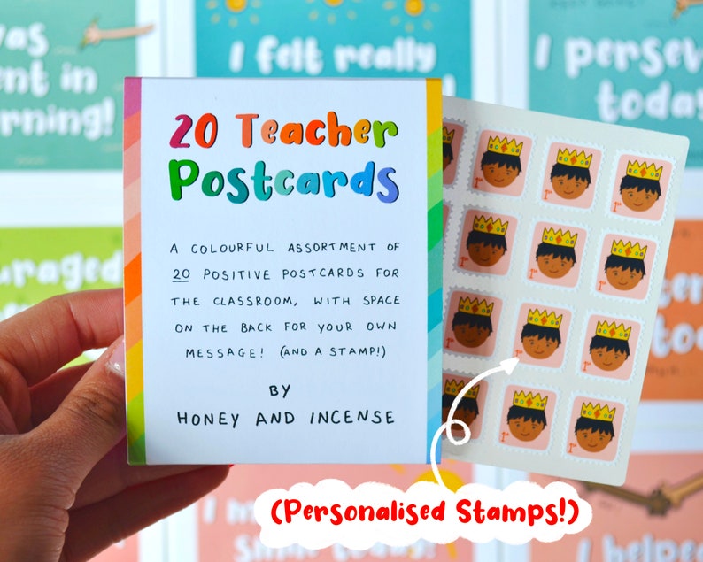 20 Teacher Postcards With Personalised Stamps Classroom | Etsy UK