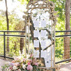 Wedding Mirror Seating Chart Calligraphy Card Stock Seating - Etsy