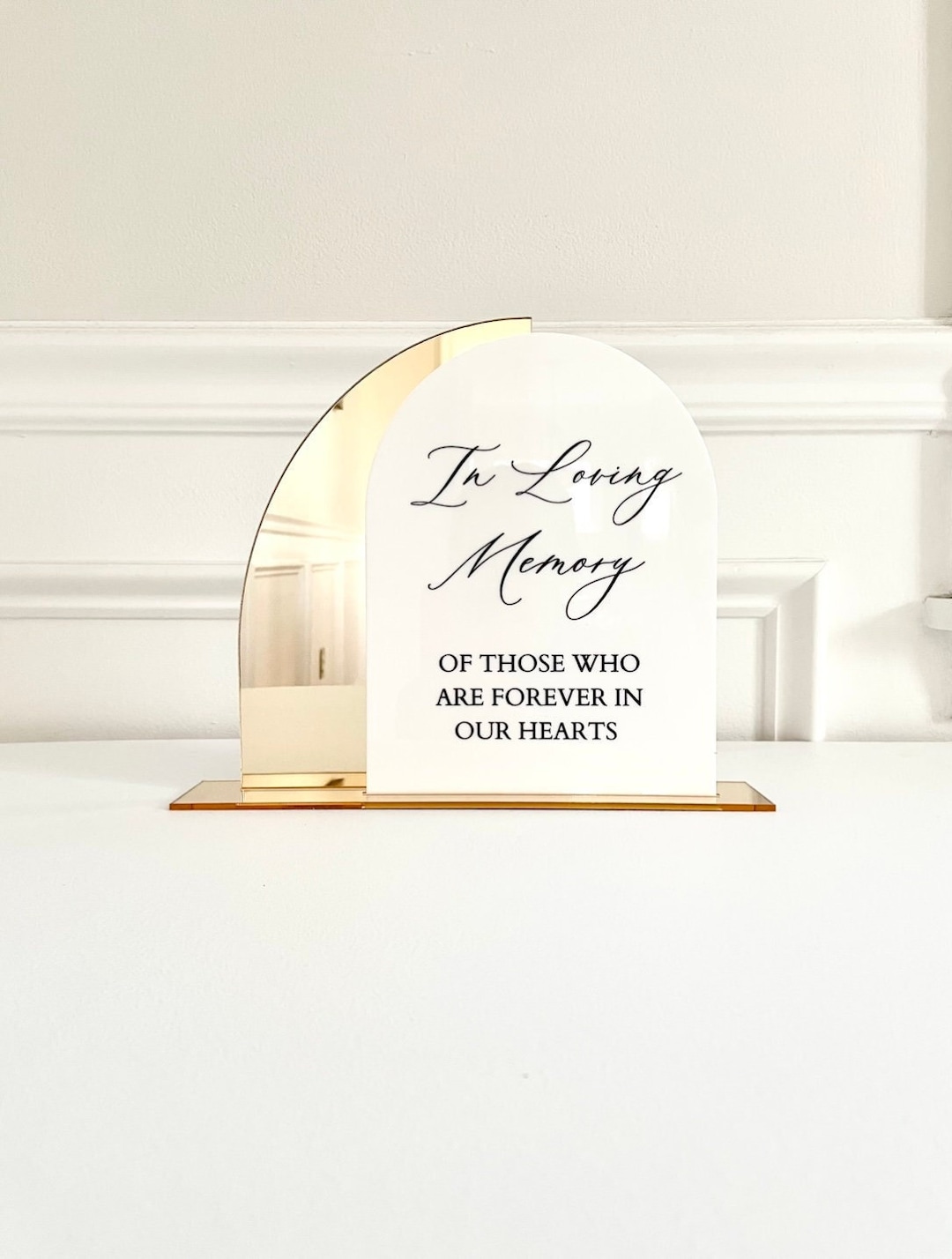 In Loving Memory Gold White Arch Sign Elegant Gold Mirror in - Etsy