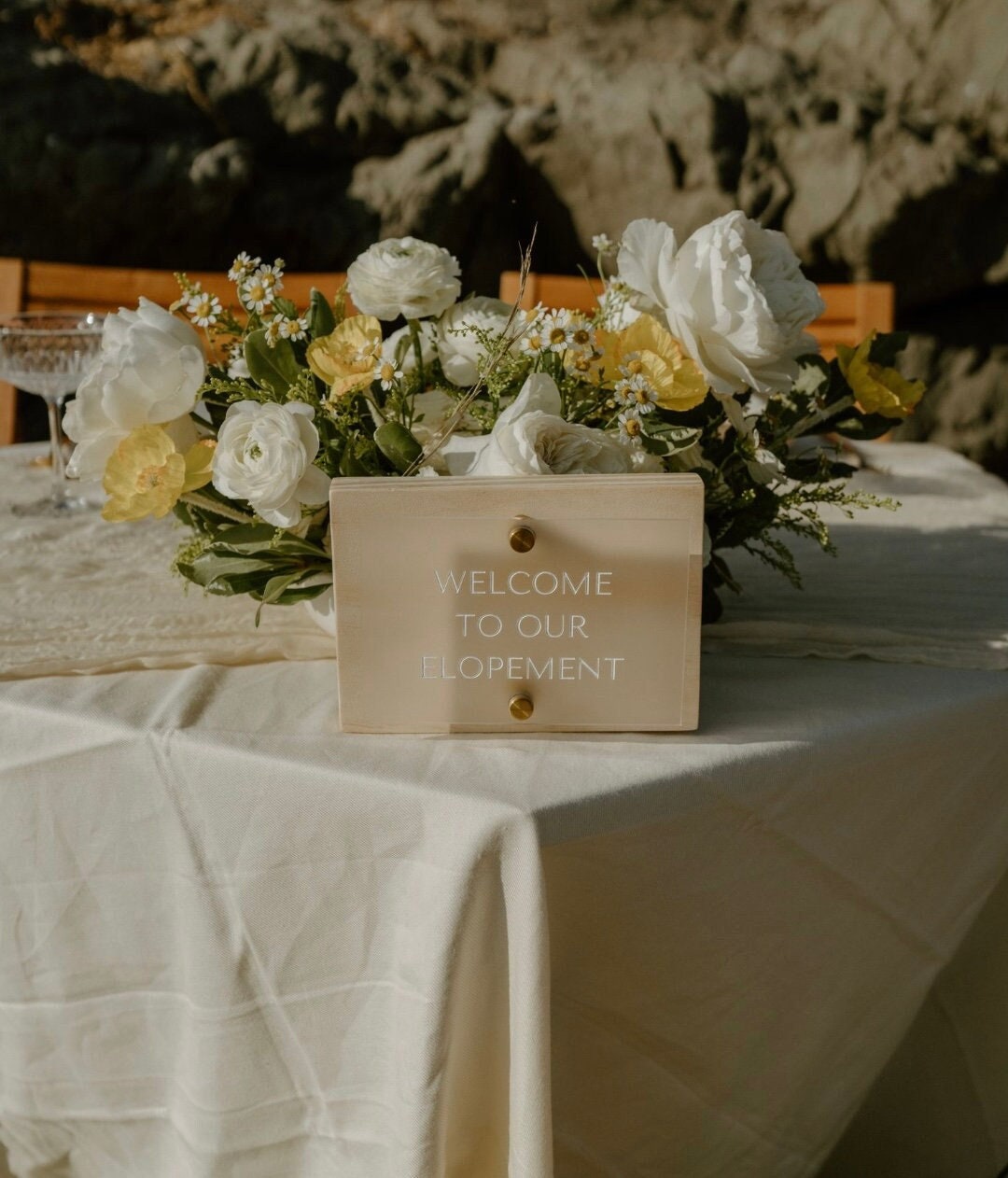 Welcome to Our Elopement Wood Acrylic Sign Outdoor Wedding - Etsy