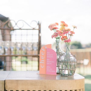 Modern Arch Acrylic Bar Sign Wedding Pink and Orange Acrylic - Etsy