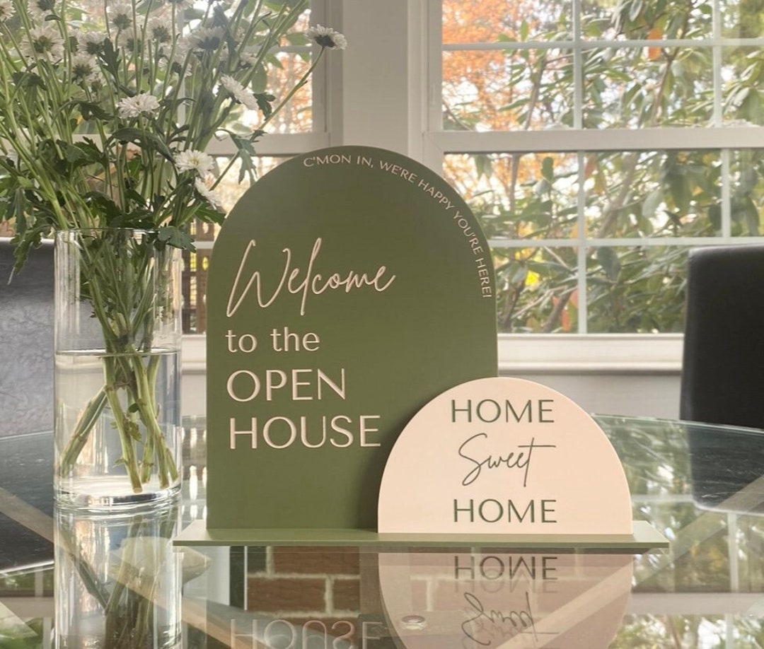 Welcome to the Open House Acrylic Sign Modern Arch Open House - Etsy
