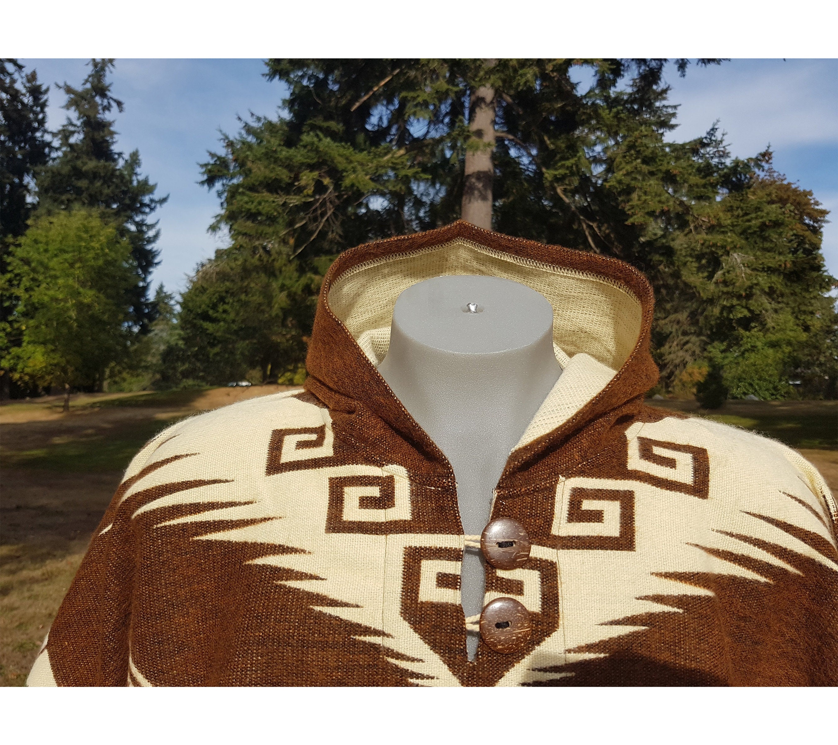 Bison Poncho. Buffalo Poncho. Medium Weight Poncho. Men's Poncho. Women ...