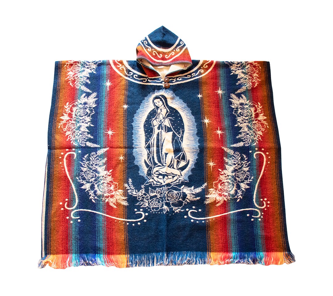 Guadalupe Poncho. Our Lady of Guadalupe. Alpaca Wool Poncho. Mexican ...