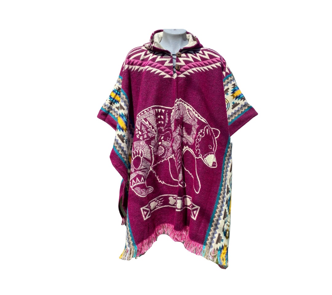 Bear Poncho. Alpaca Wool Poncho. Soft Poncho. Adult Size Poncho ...