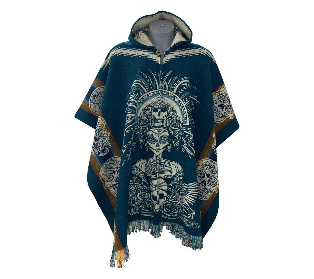 Alpaca Wool Poncho. the Lady of the Dead Poncho. - Etsy