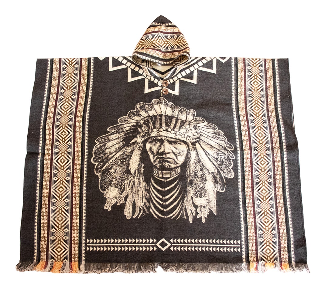 Indian Face Poncho. Native Poncho. Wool Poncho. Soft and Warm Poncho ...