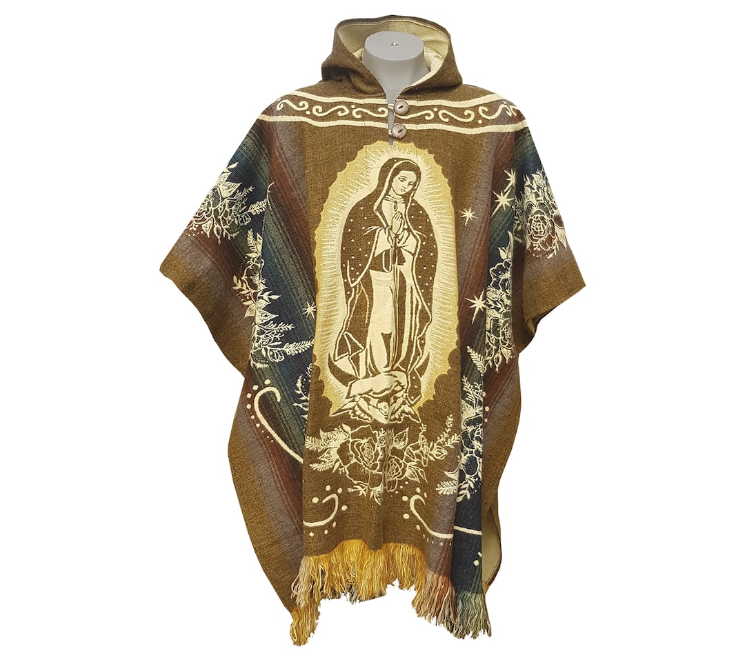 Virgin Mary Poncho. Our Lady of Guadalupe Poncho. Alpaca Wool - Etsy