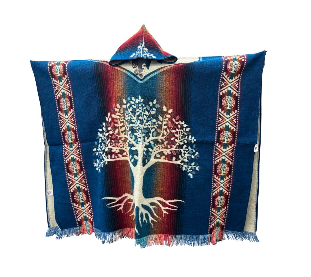 Tree of Life . Poncho. Alpaca Wool Poncho . - Etsy