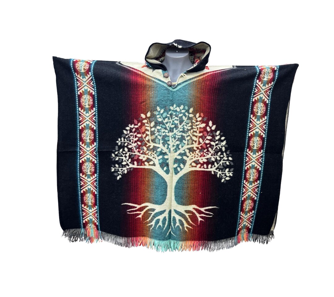 Tree of Life . Poncho. Alpaca Wool Poncho . - Etsy
