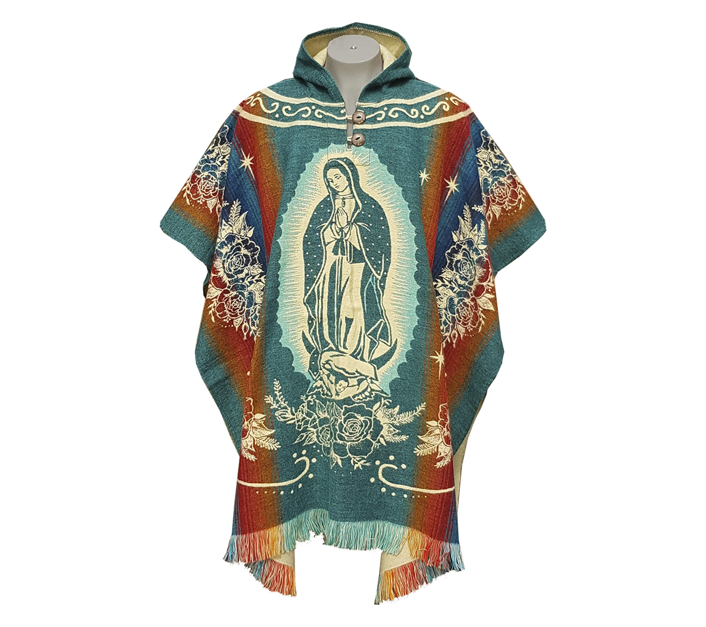 Guadalupe Poncho. Our Lady of Guadalupe Poncho. Wool Poncho. - Etsy
