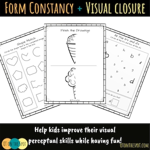 Form Constancy and Visual Closure Printable Activity Packet for Parents ...