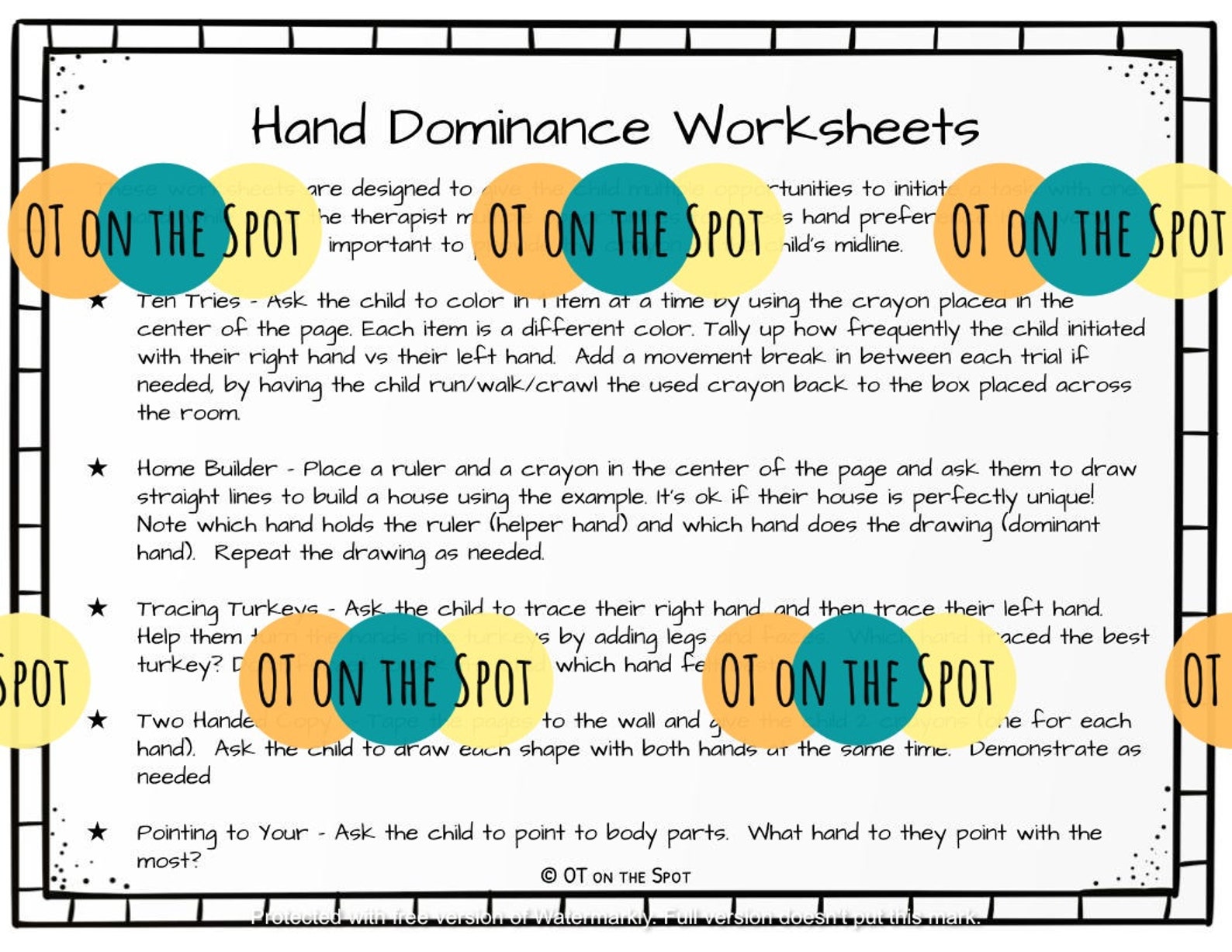 Hand Dominance Fine Motor Activity Packet - Etsy