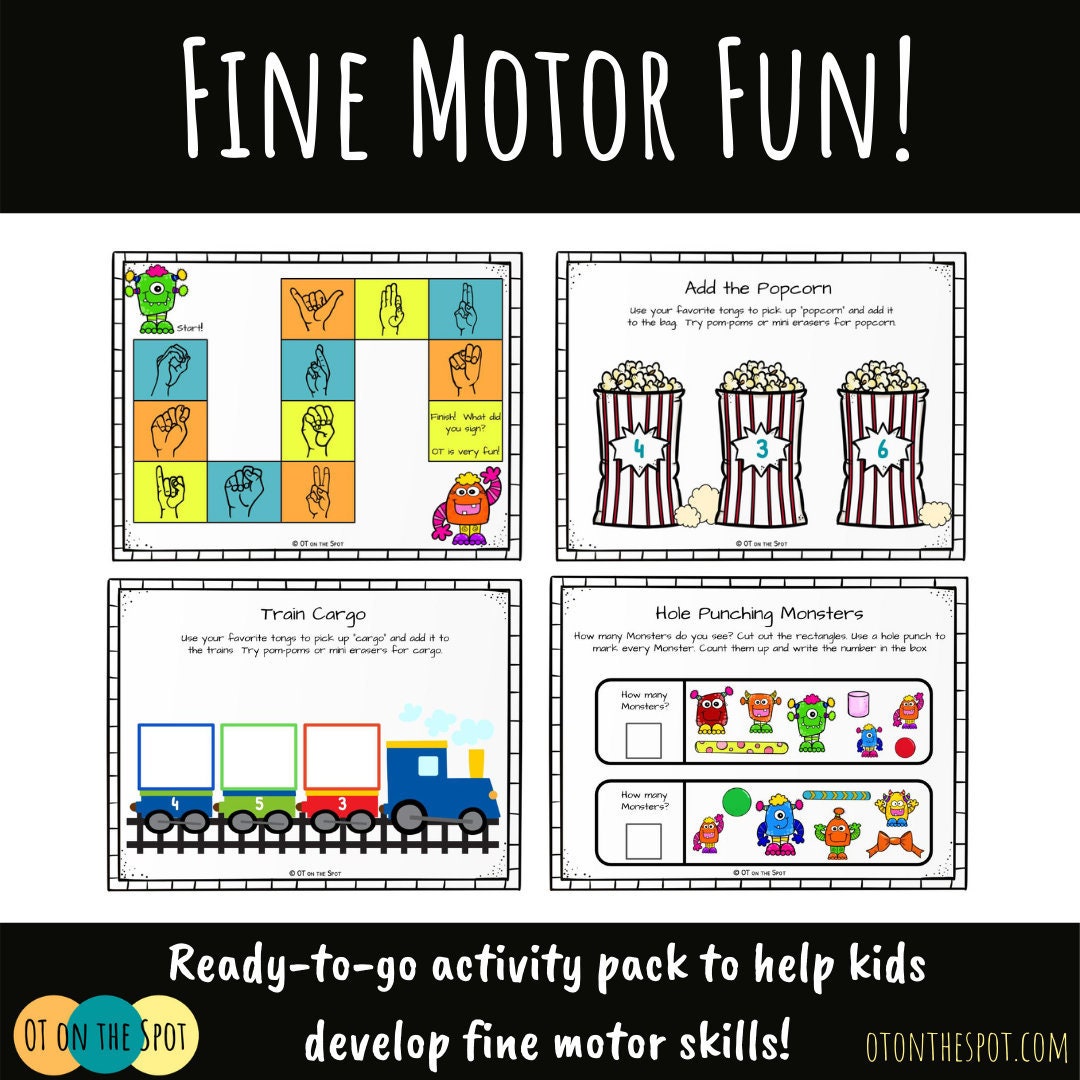 Fine Motor Fun! Downloadable Activity Packet for Occupational ...