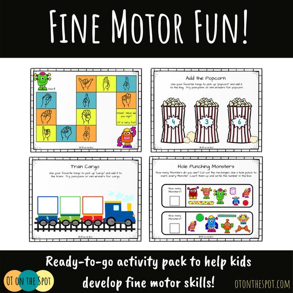 Fine Motor Fun Downloadable Activity Packet for Occupational - Etsy
