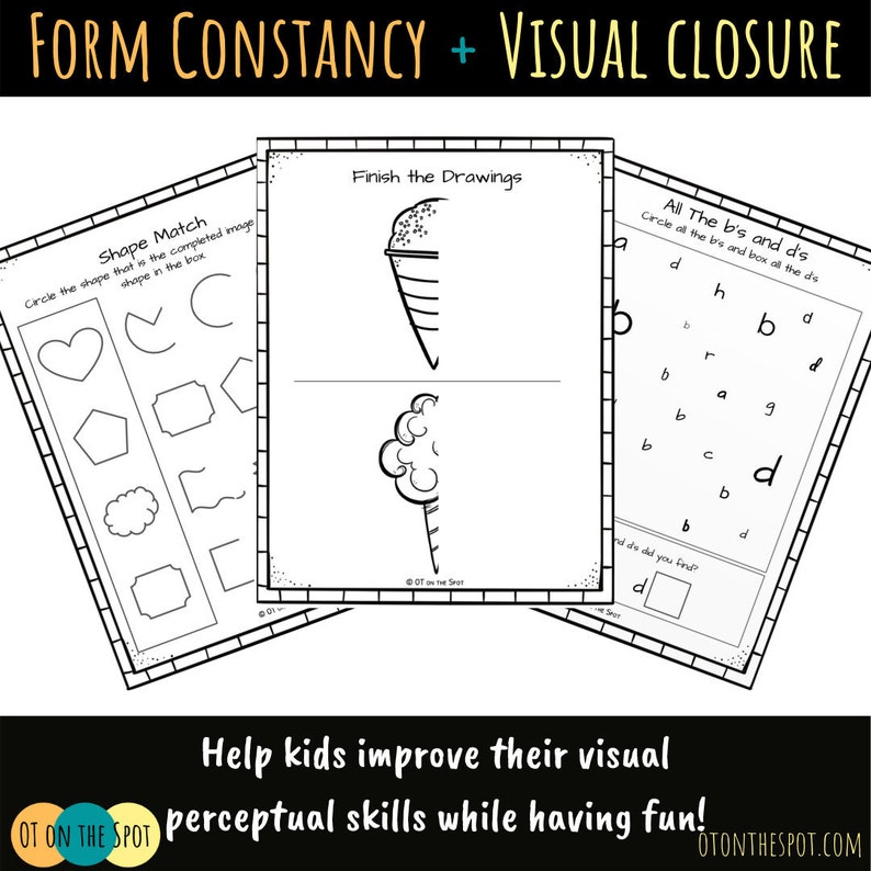 Form Constancy and Visual Closure Printable Activity Packet for Parents ...