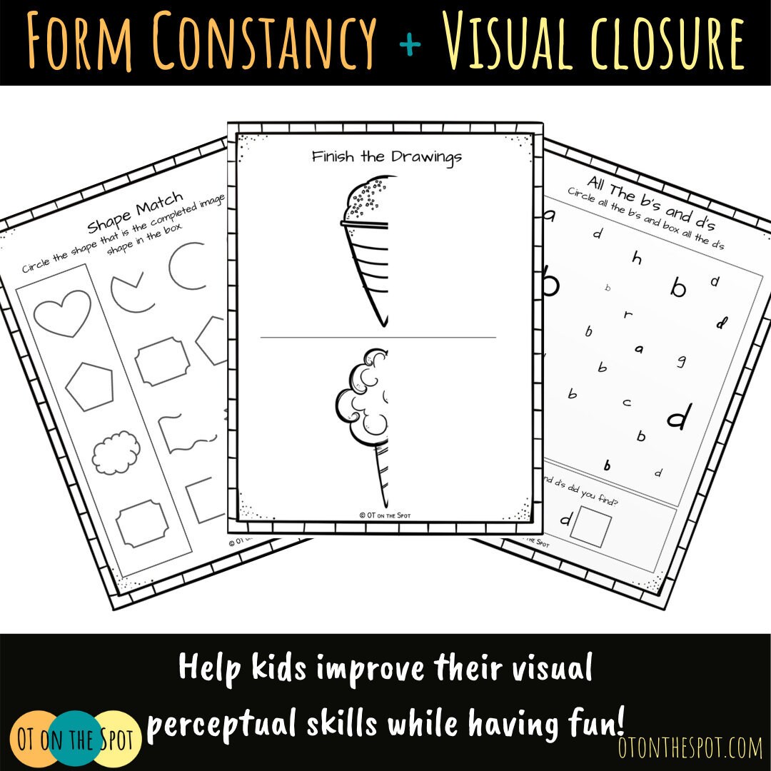 Form Constancy and Visual Closure Printable Activity Packet for Parents ...