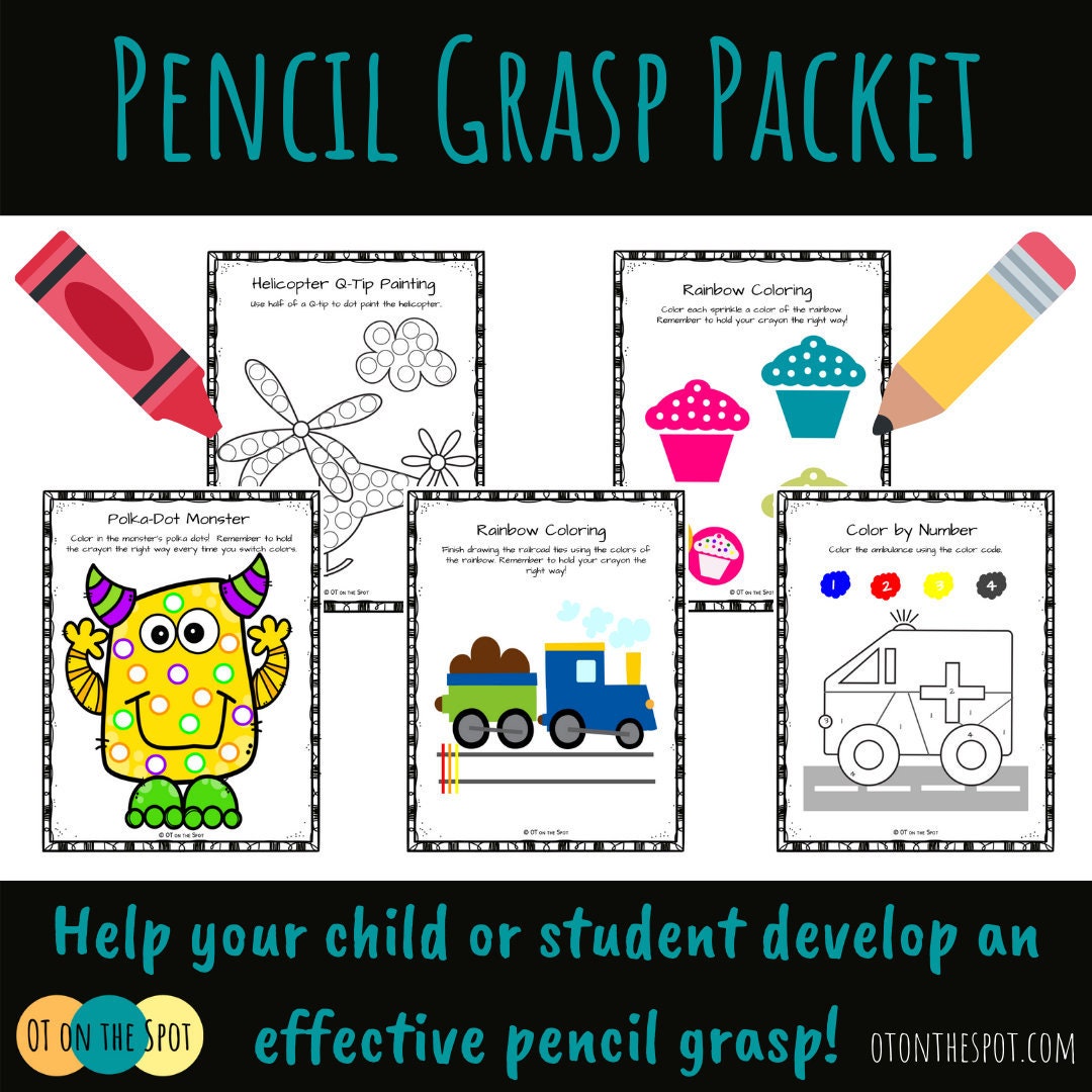 Pencil Grasp Activity Packet for Occupational Therapists, Teachers, and ...