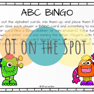ABC Board Game Printables for Occupational Therapists, Teachers, and ...