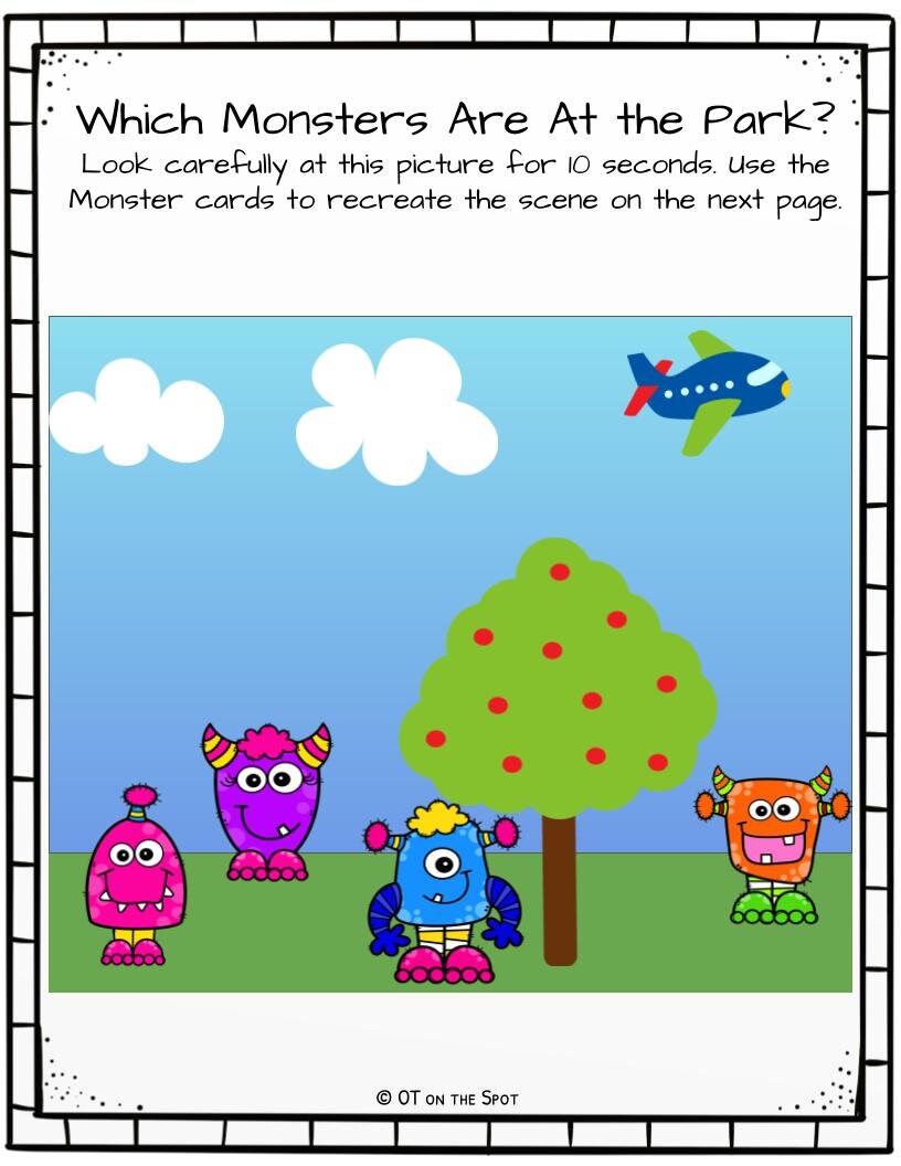 Visual Memory Skills Activity Packet Printable - Etsy