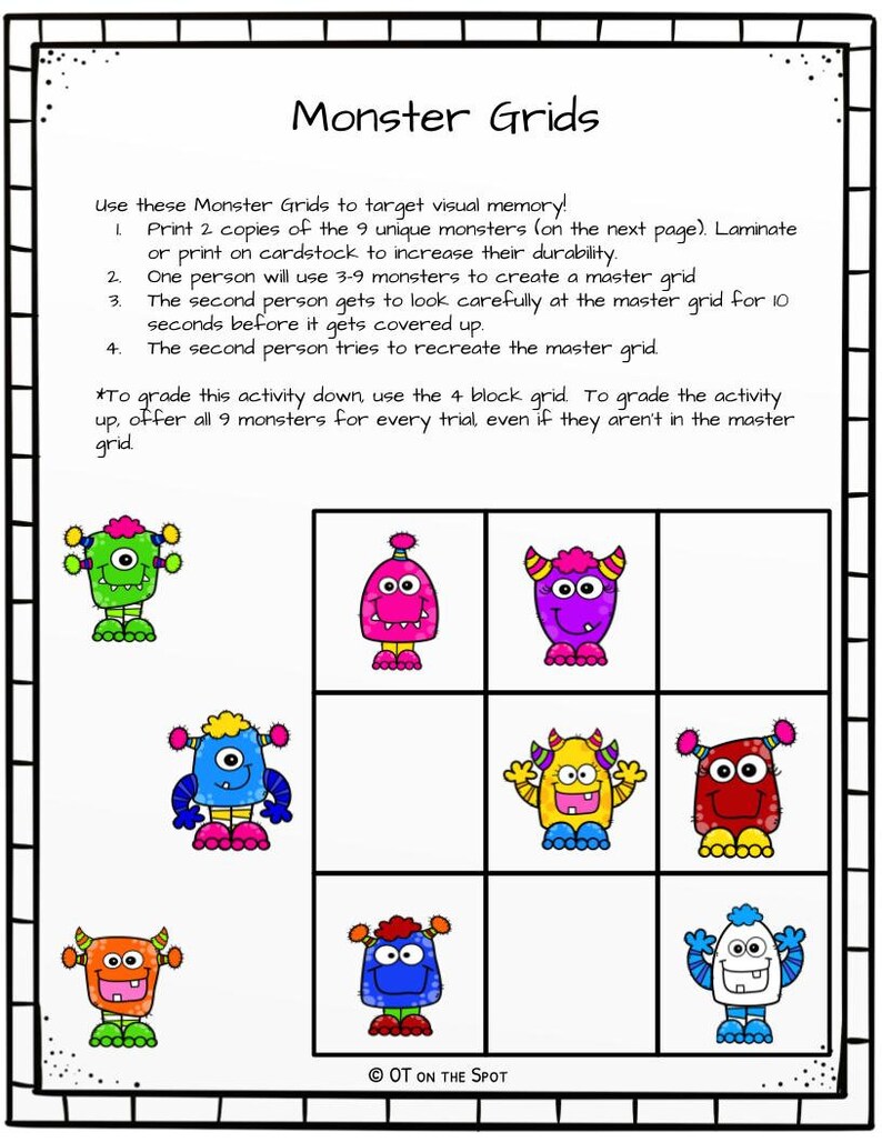 Visual Memory Skills Activity Packet Printable - Etsy