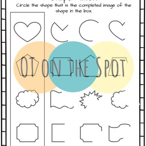 Form Constancy and Visual Closure Printable Activity Packet for Parents ...