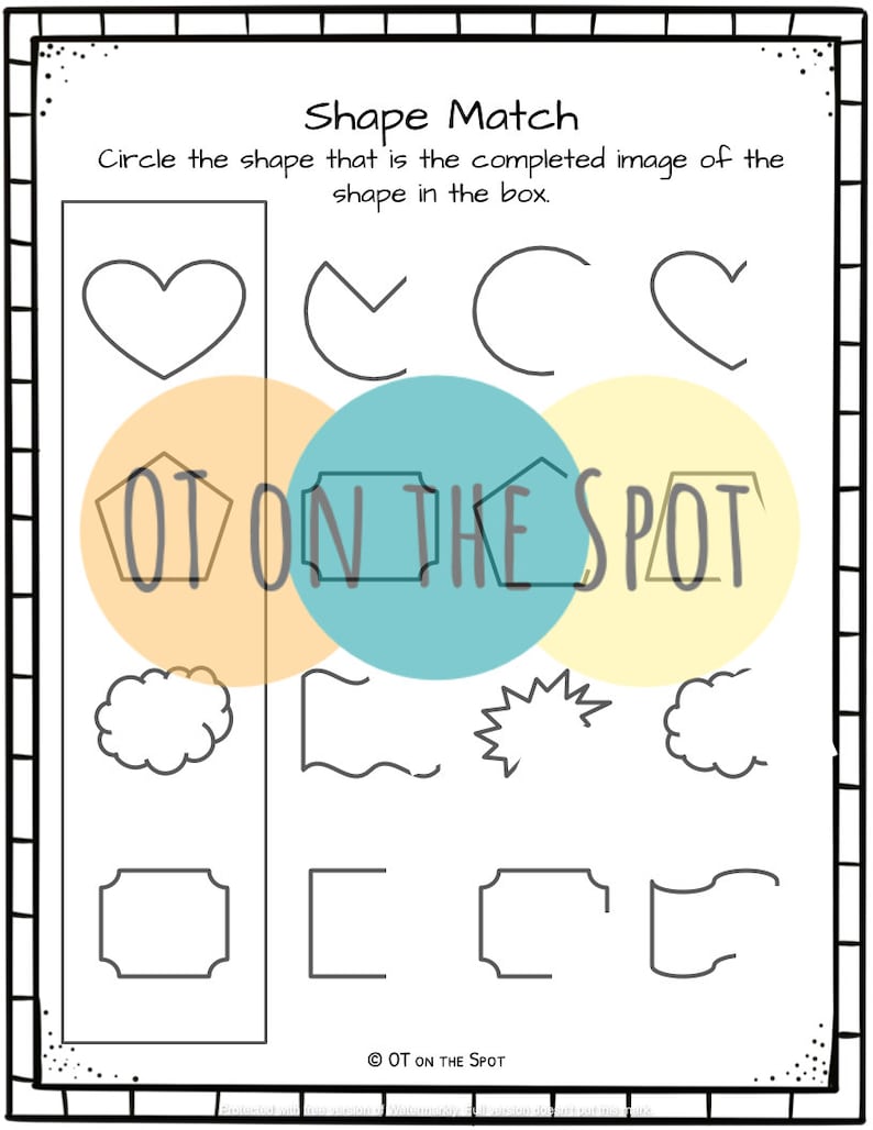 Form Constancy and Visual Closure Printable Activity Packet for Parents ...