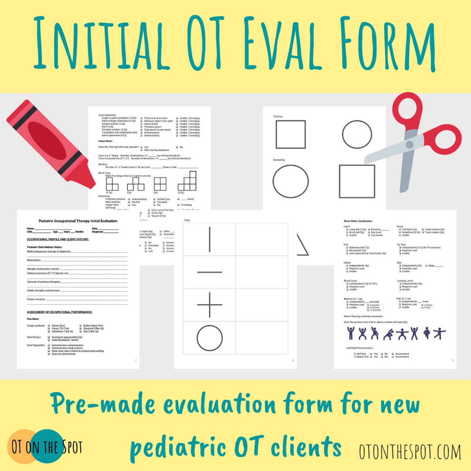 Pediatric Occupational Therapy Initial Evaluation Form - Etsy