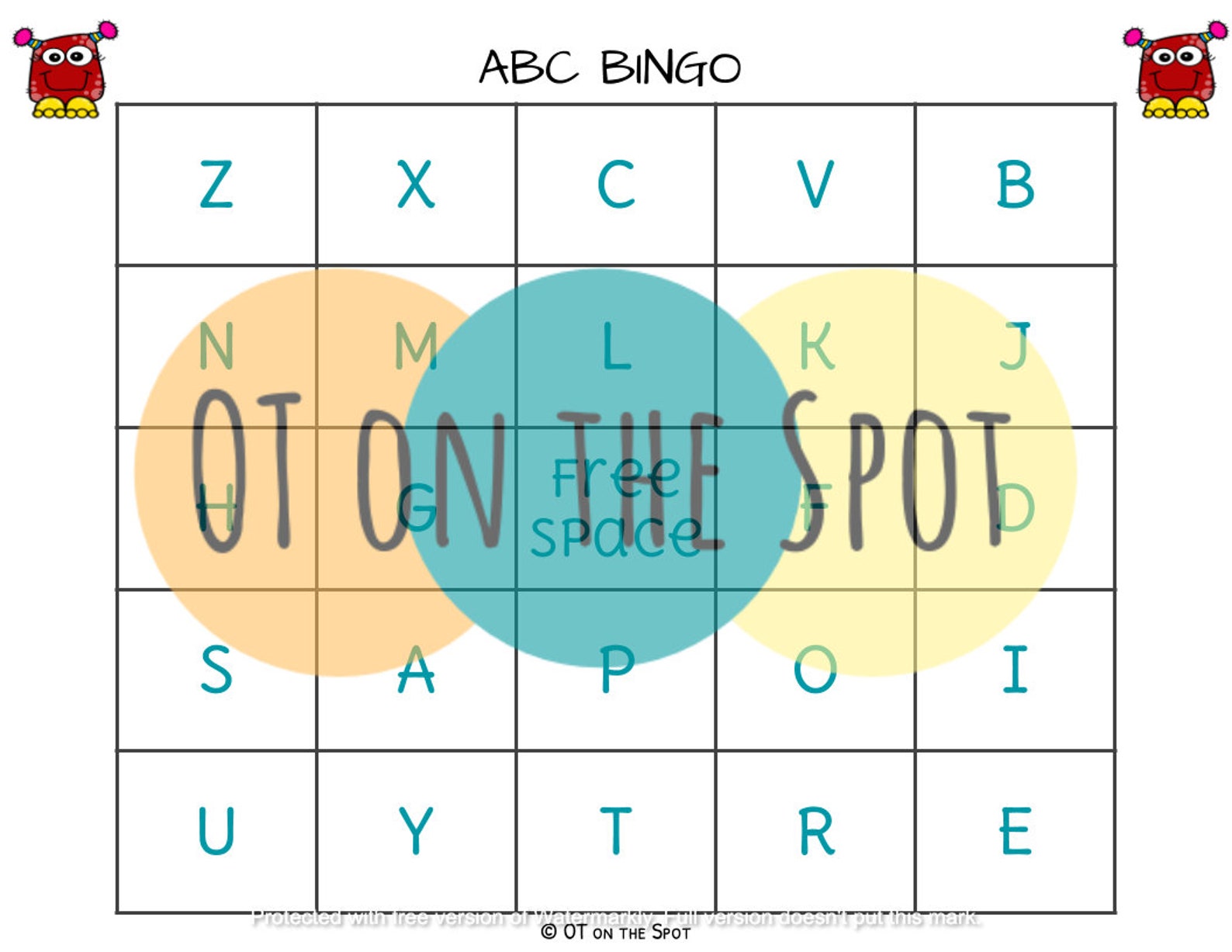 ABC Board Game Printables for Occupational Therapists, Teachers, and ...