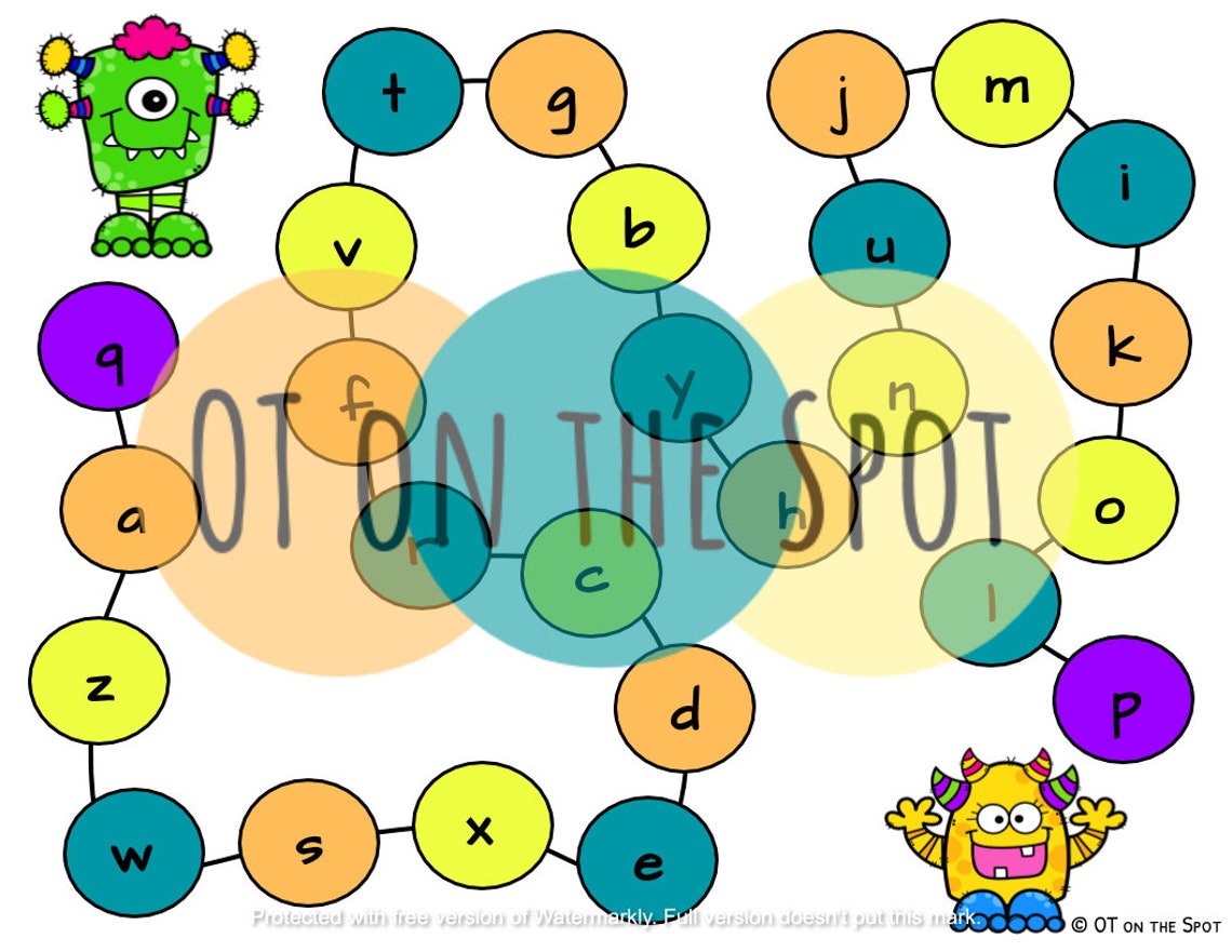ABC Board Game Printables for Occupational Therapists, Teachers, and ...