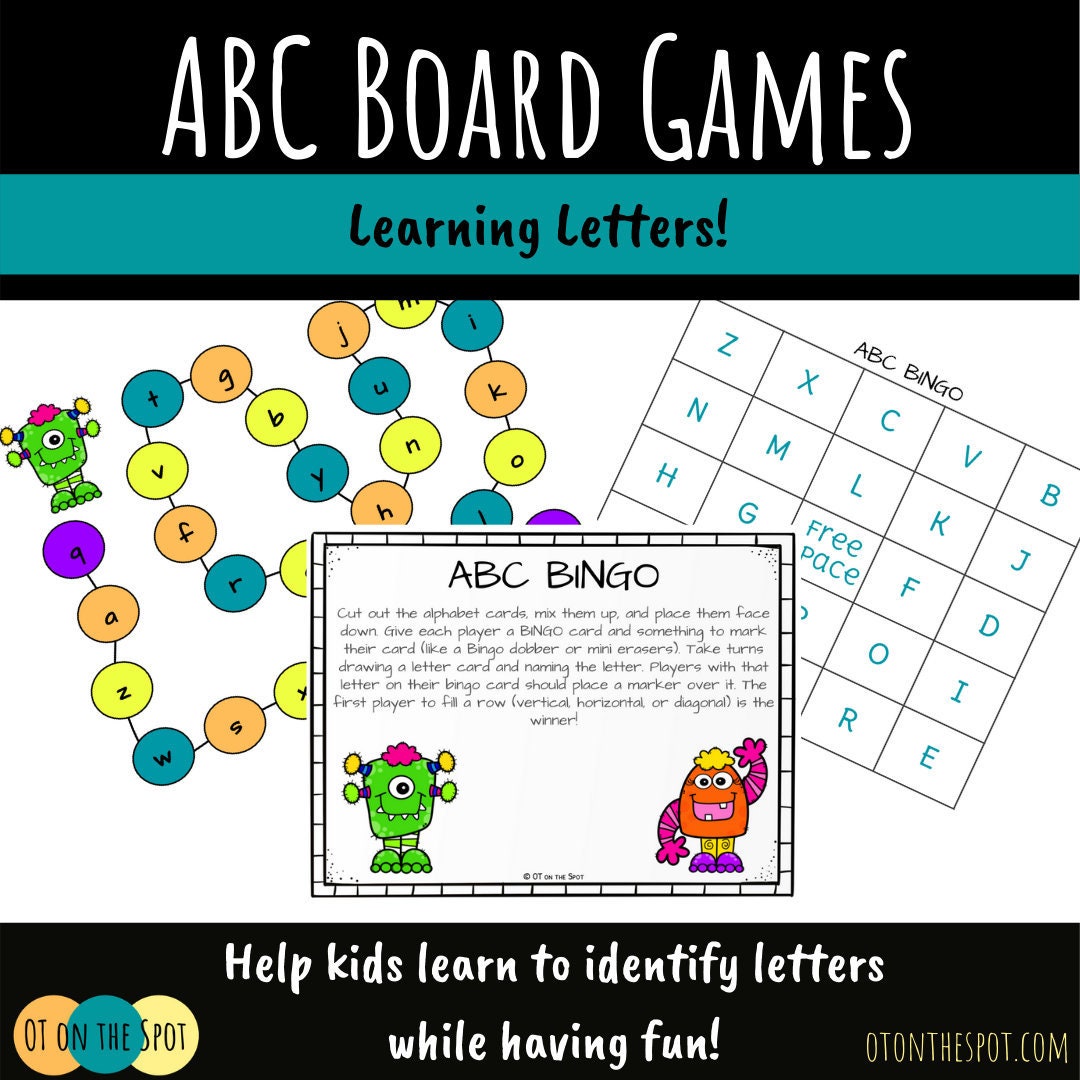 ABC Board Game Printables for Occupational Therapists, Teachers, and ...