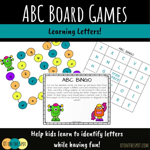 ABC Board Game Printables For Occupational Therapists Etsy ABC Board Game Printables For Occupational Therapists Etsy