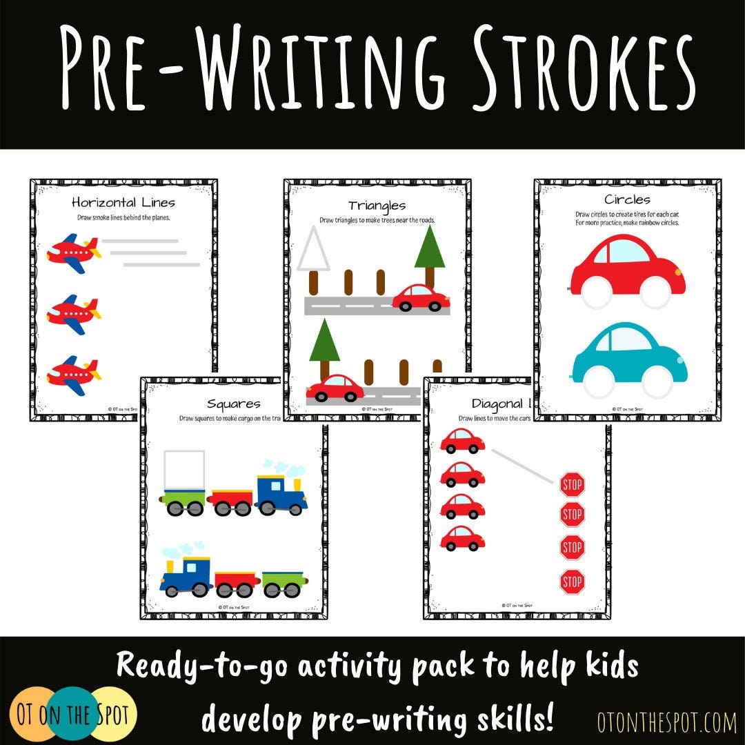 Pre-writing Strokes and Skills Activity Packet Vehicle Theme for ...