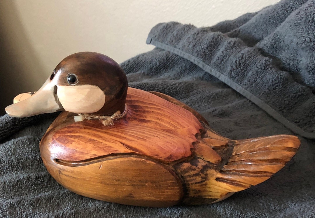 Vintage Rebecca’s Creative Wood Carvings “ruddy Duck” Wooden Duck - Etsy