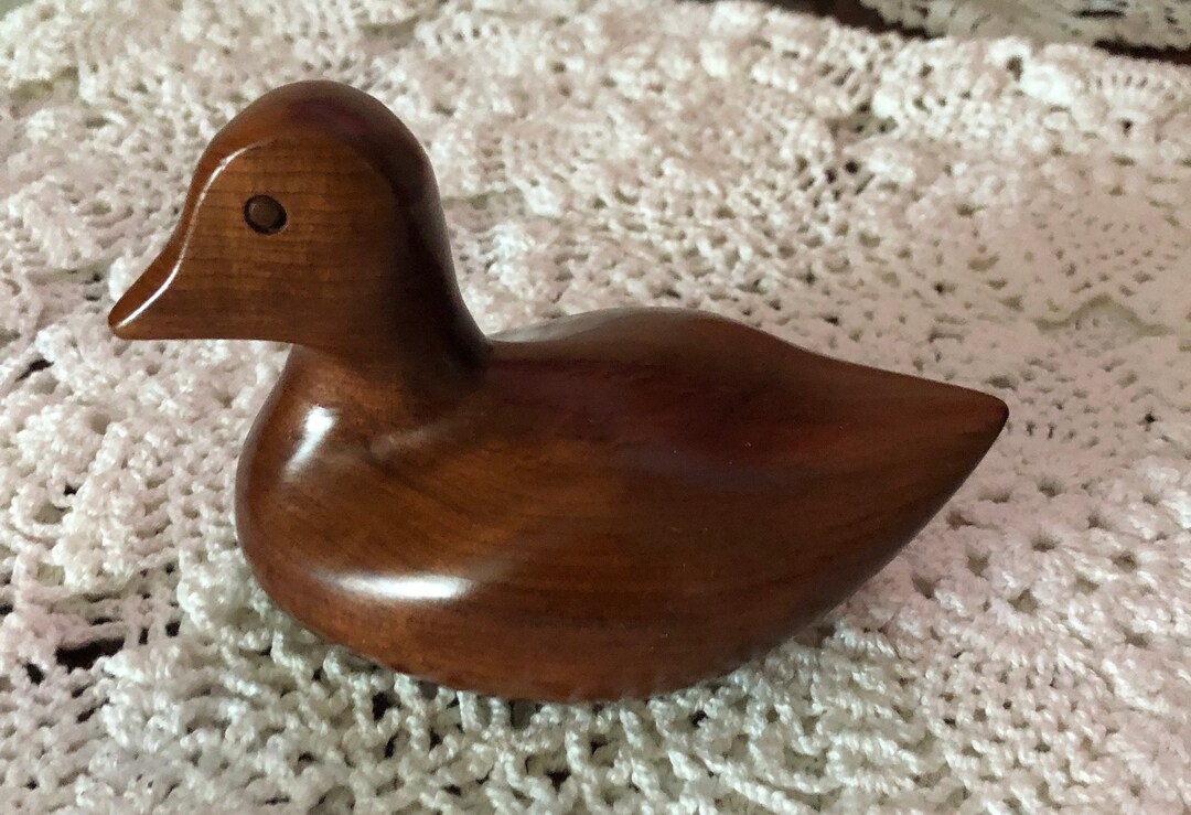 Vintage John Bennett Hand Carved Wooden Duck - Etsy