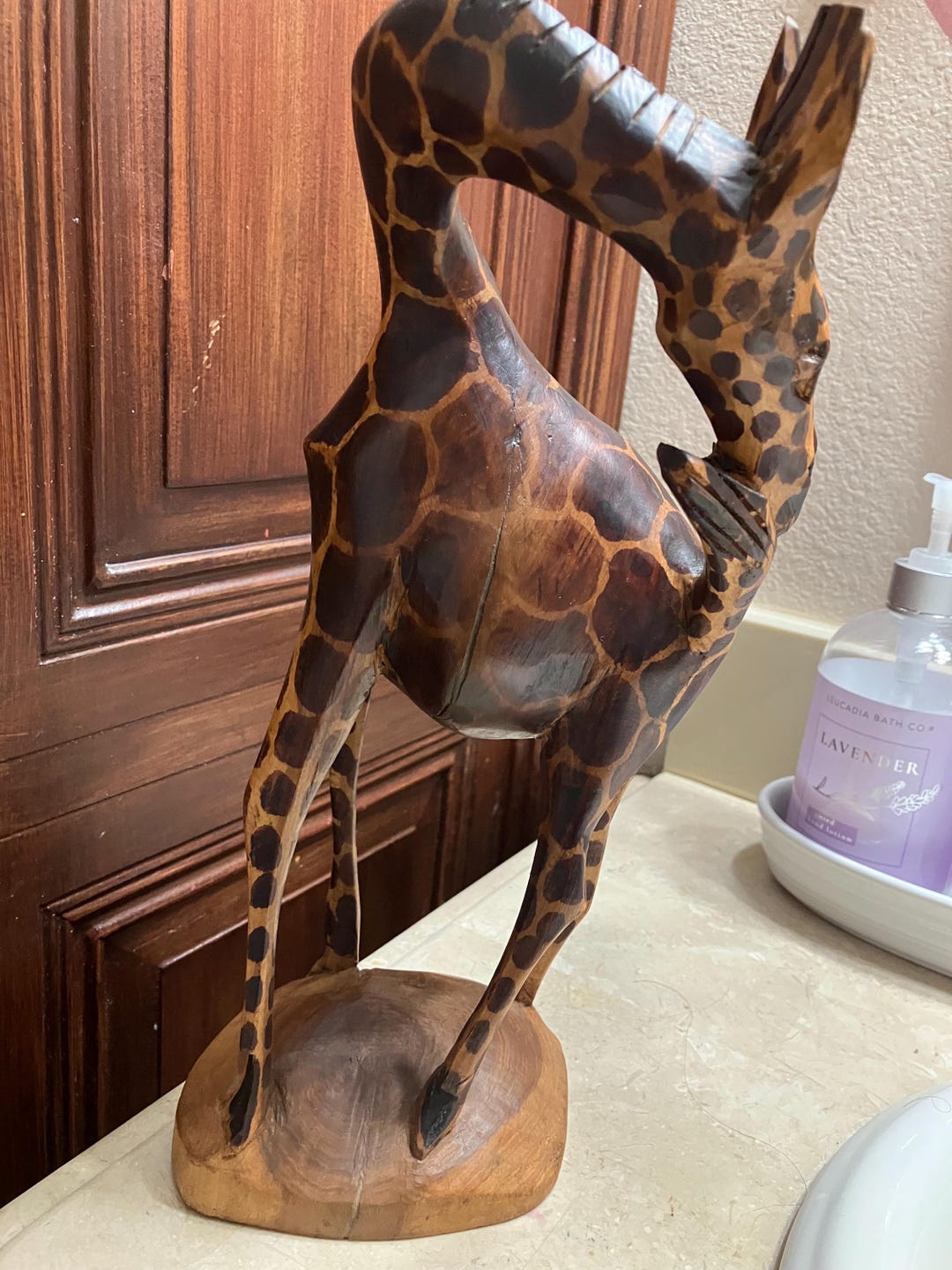Hand Carved and Painted Wooden Giraffe. - Etsy