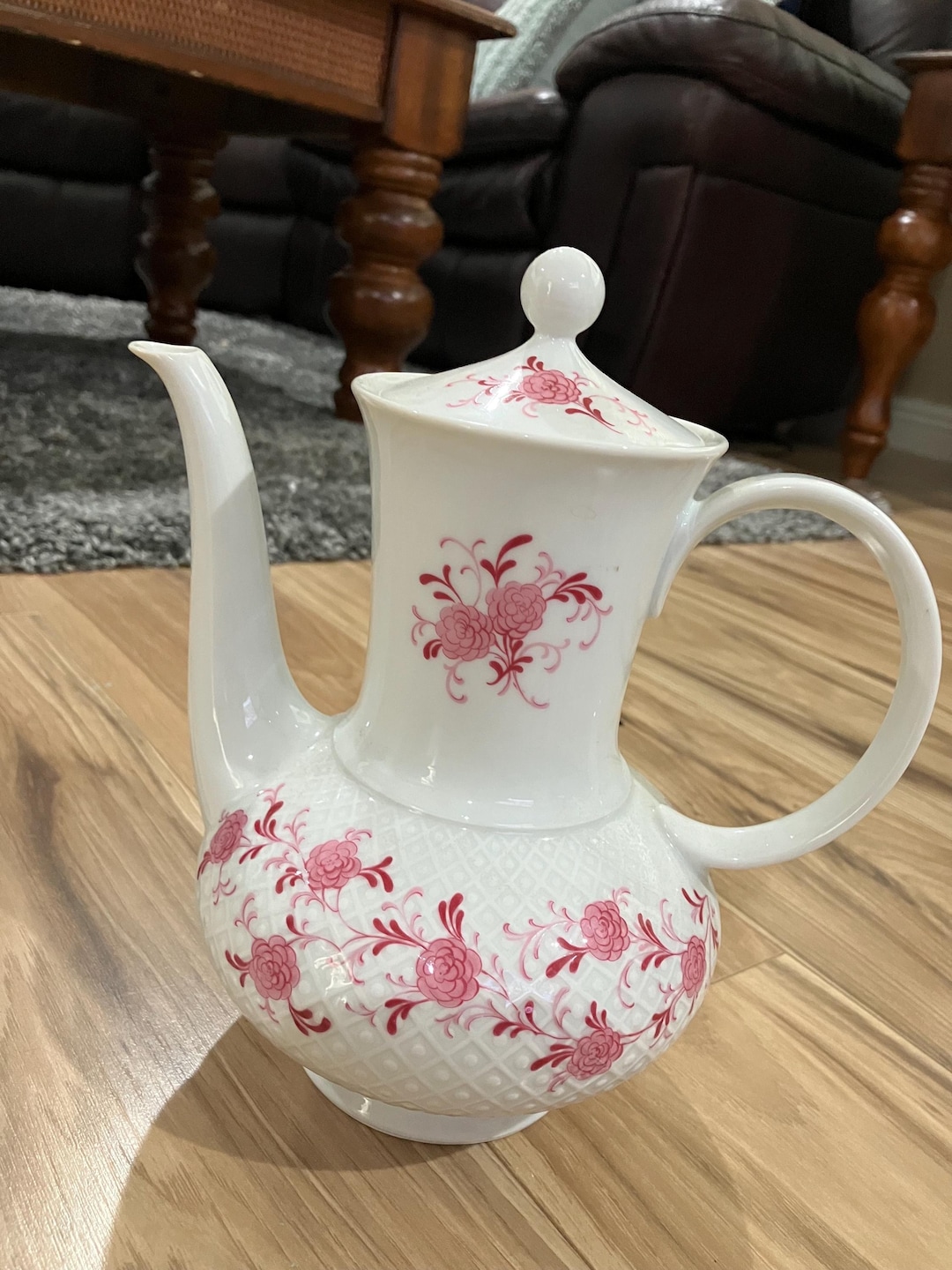 Vintage Seltmann Weiden Porcelain Pitcher. White With Pink Roses ...
