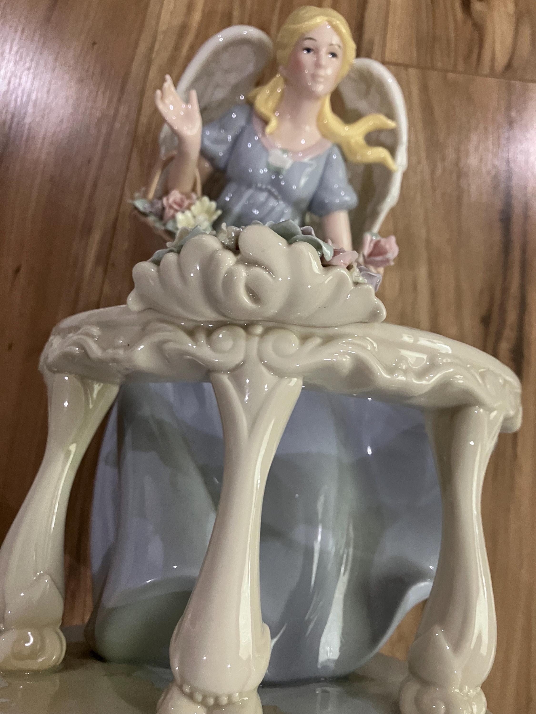 Vtg Large Porcelain Angel Standing on a Balcony. - Etsy