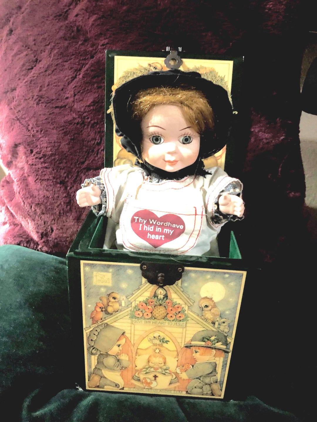 Vintage Wee Country Folk Musical Jack in the Box by Debbie Bell Jarrett ...